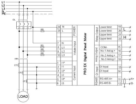 High Precision Digital Panel Meters AC Power Instrument 3P3W / 3P4W